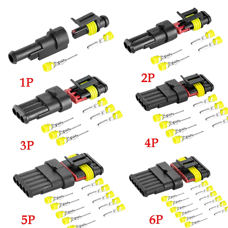1sets-Way-AMP-Super-Seal-Pins-HID-Waterproof-Electrical-Wire-Connector ...