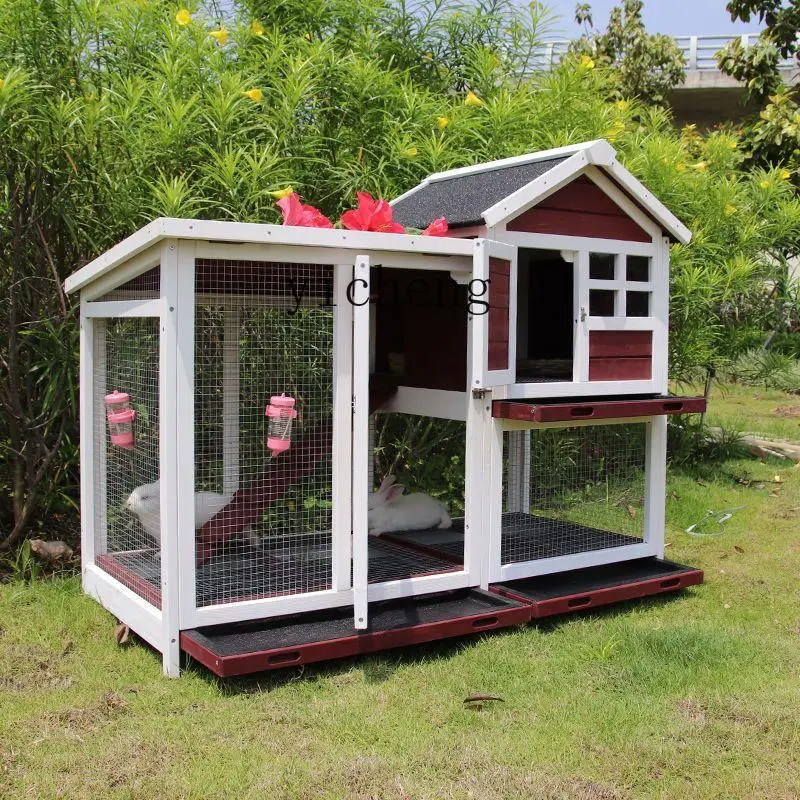 Zz outdoor villa anti-blowout urine rabbit nest pet cage automatic ...