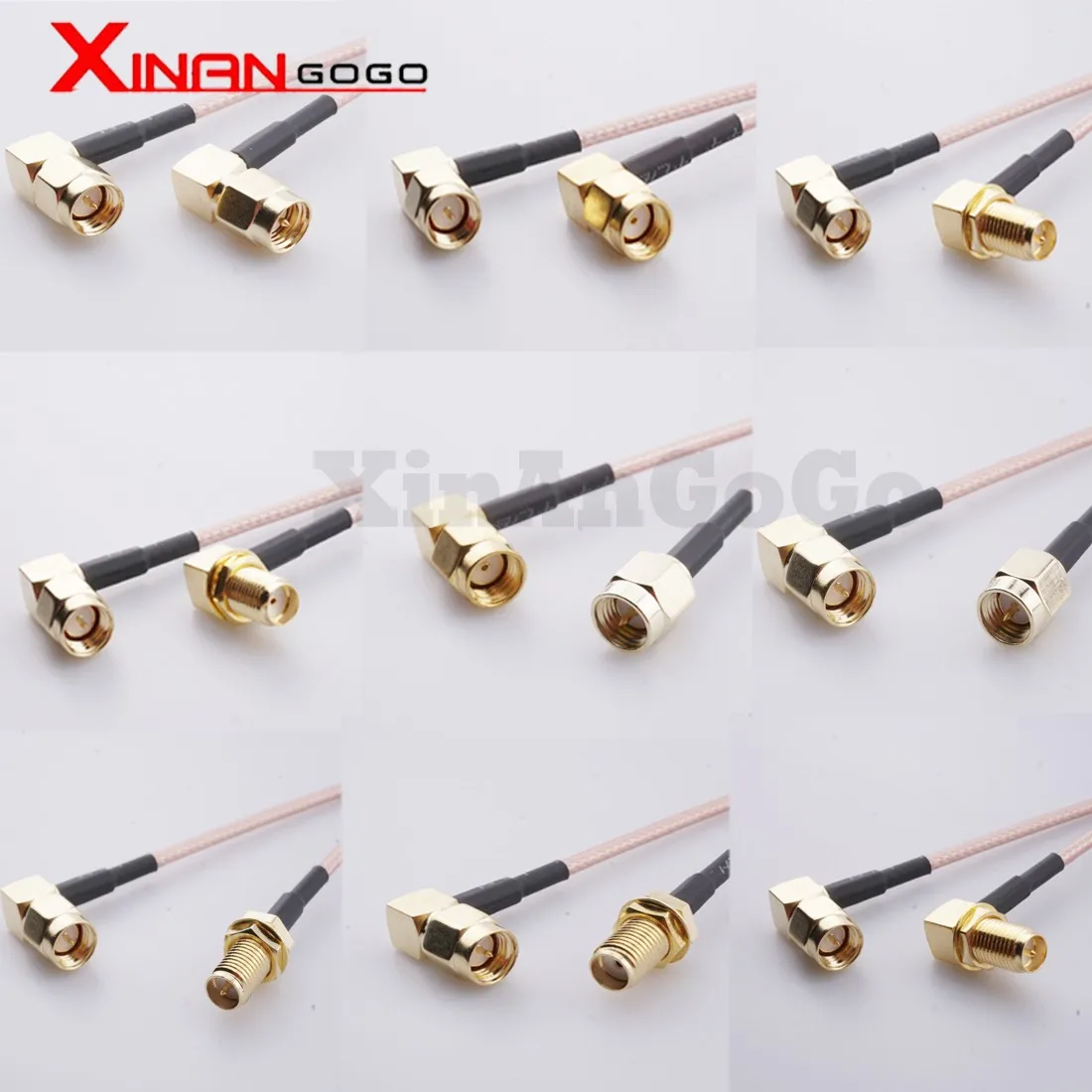 Xinangogo Rg316 Rg174 Cable Right Angle Sma Male To Sma Male Female Nut ...