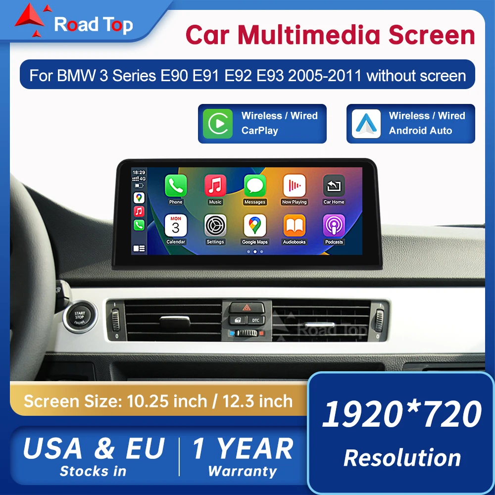 Touch Linux Display Multimedia Player For BMW Car 3 Series E90 E91 E92 ...