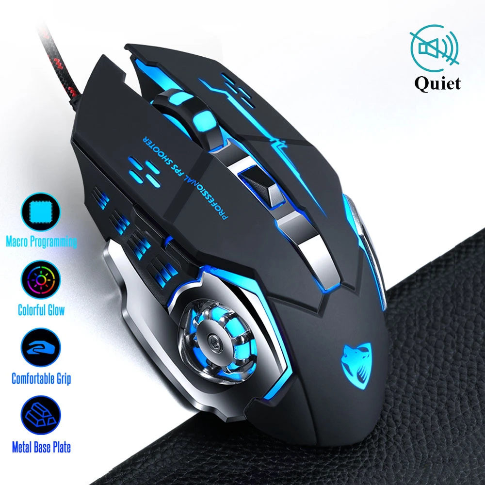 Pro Gamer Gaming Mouse 8d 3200dpi Adjustable Wired Optical Led Computer Mice Usb Cable Silent ...