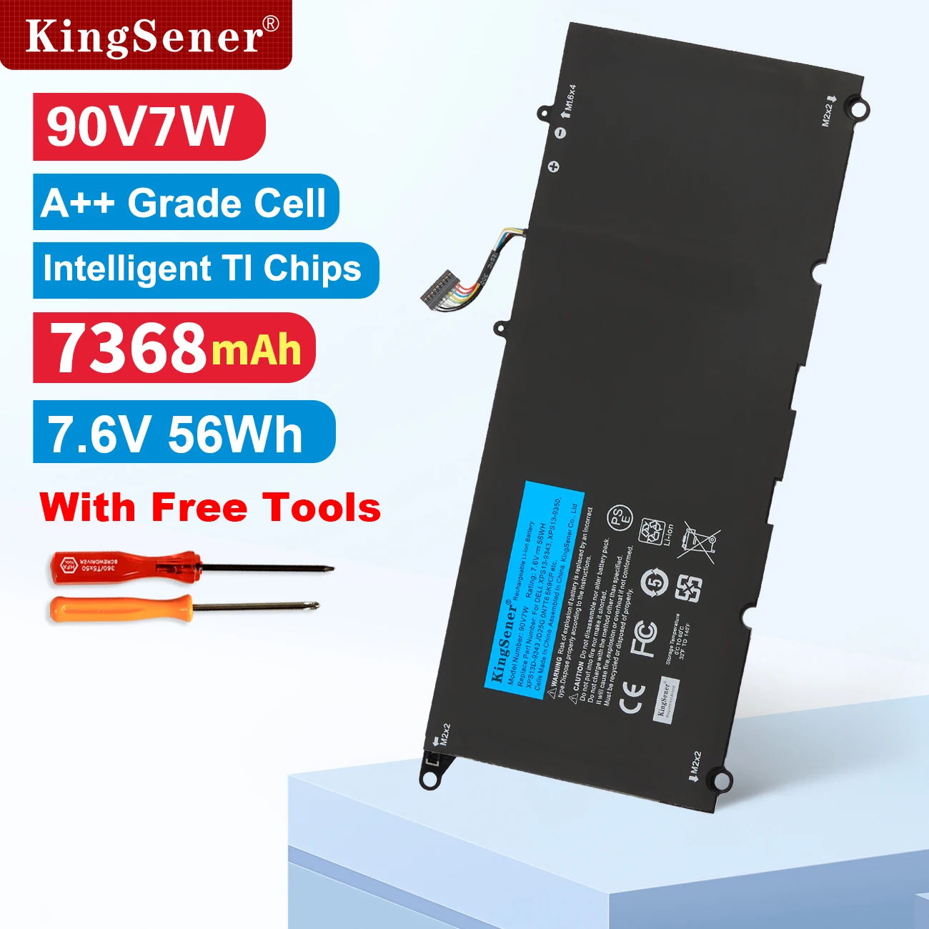 KingSener-90V7W-JHXPY-JD25G-090V7W-Laptop-Battery-For-Dell-XPS-13-9343 ...