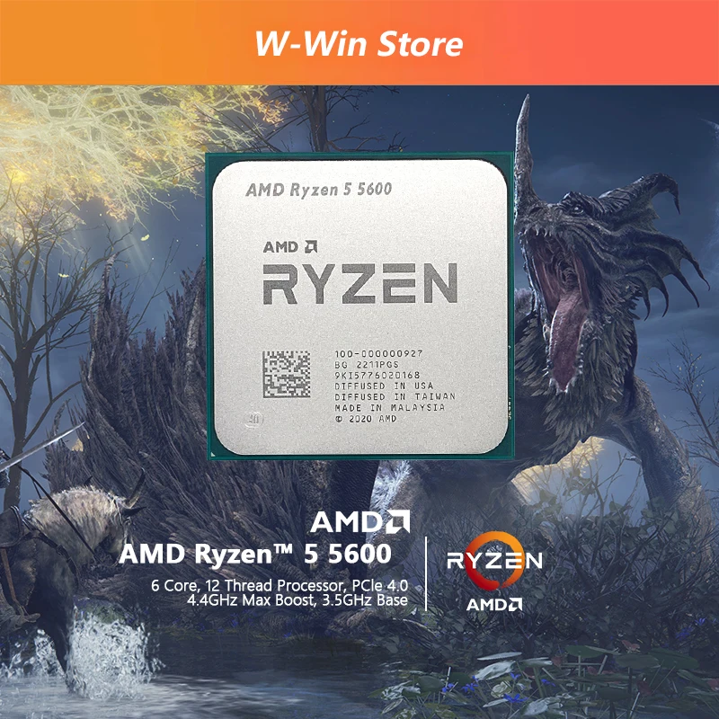 Amd Ryzen 5 5600 R5 5600 3.5 Ghz Six-core Twelve-thread Cpu Processor ...