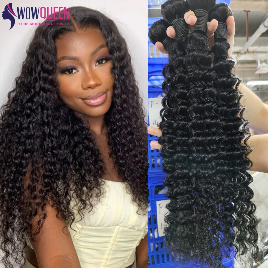 Deep Wave Human Hair Bundles 1/3/4 Bundles Deal 100% Brazilian Hair ...