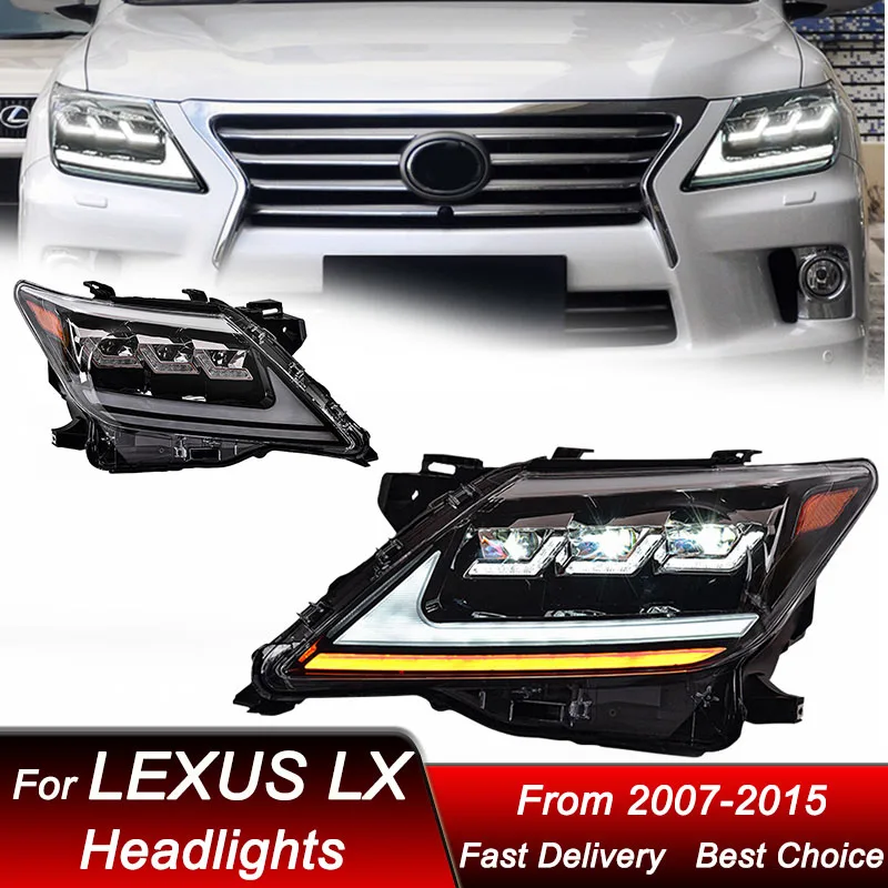 Car-Headlights-For-Lexus-LX-LX570-07-15-full-LED-new-style-Headlamp ...