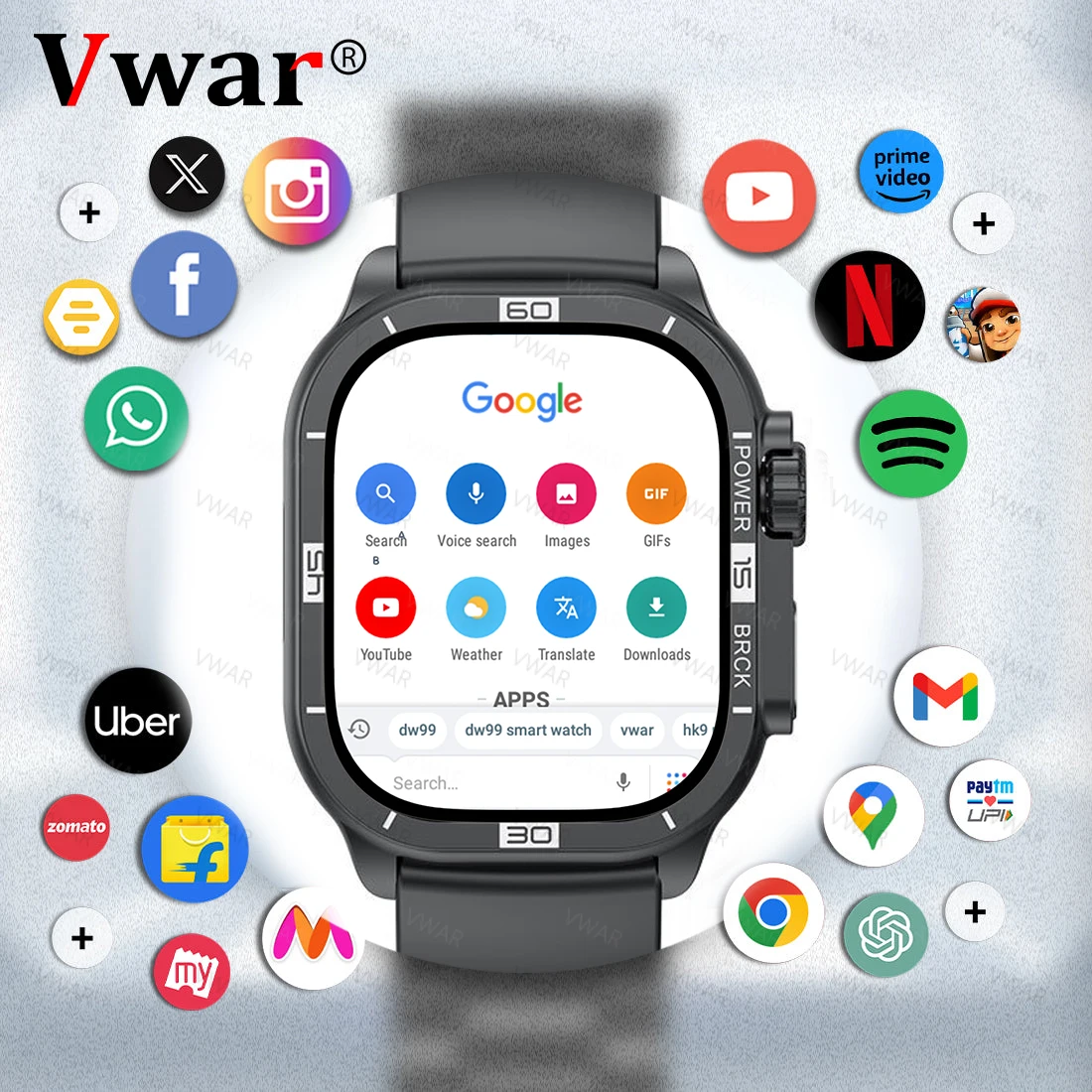 Vwar-S9-Ultra-2-Rel-gio-Inteligente-Masculino-4G-Sistema-Android-GPS-B ...
