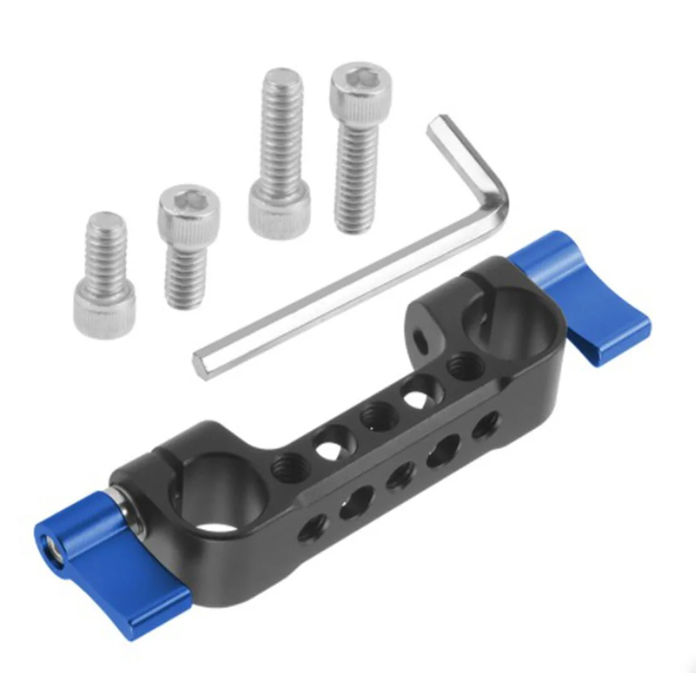 Lightweight Dual 15mm Rod Clamp Railblock with 1/4 Screw Holes for DSLR ...
