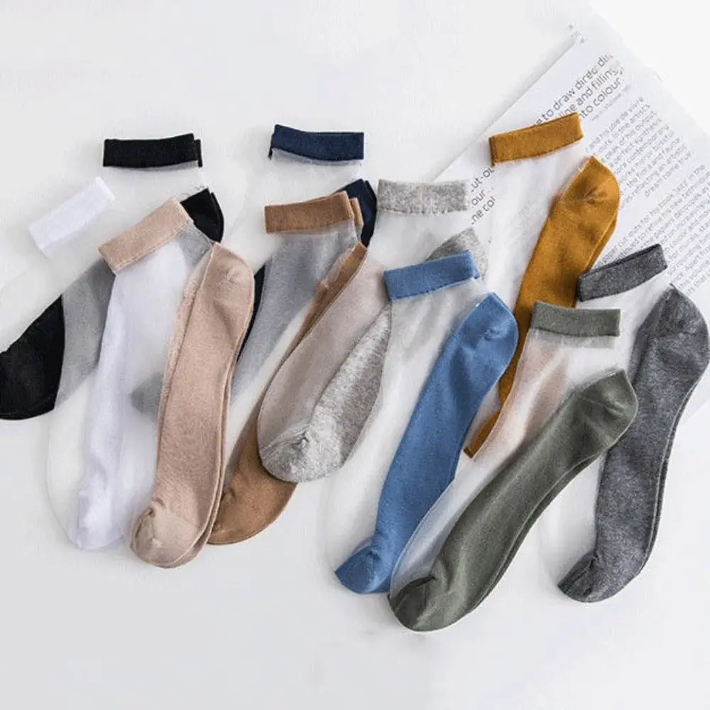 Fashion-Summer-Silk-Socks-Men-Thin-Transparent-Breathable-Shallow-Mouth ...