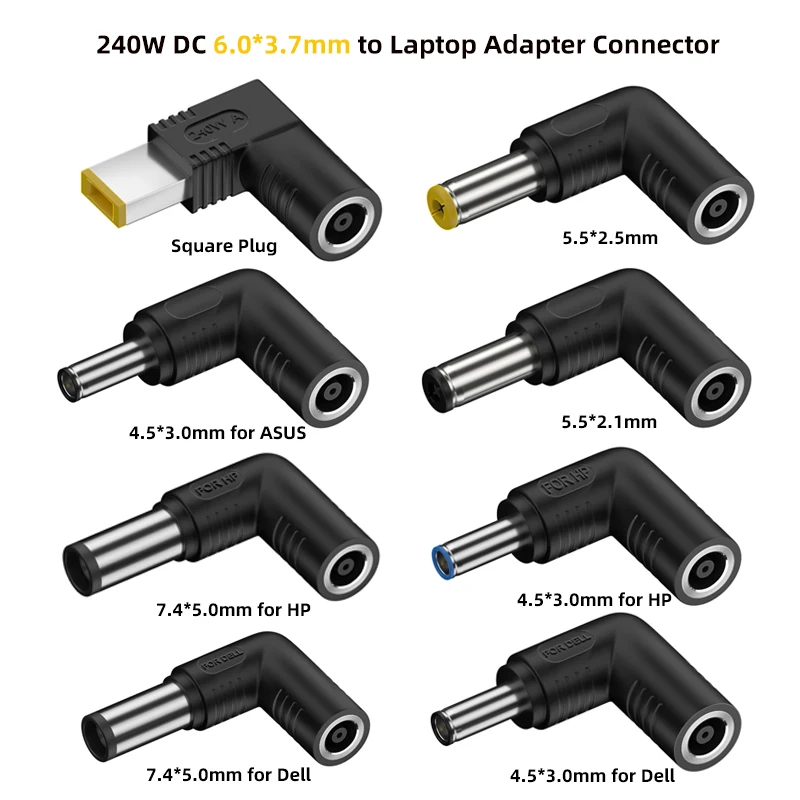 Laptop Power Adapter Connector 240W DC Jack 6.0*3.7mm Vrouw naar ...