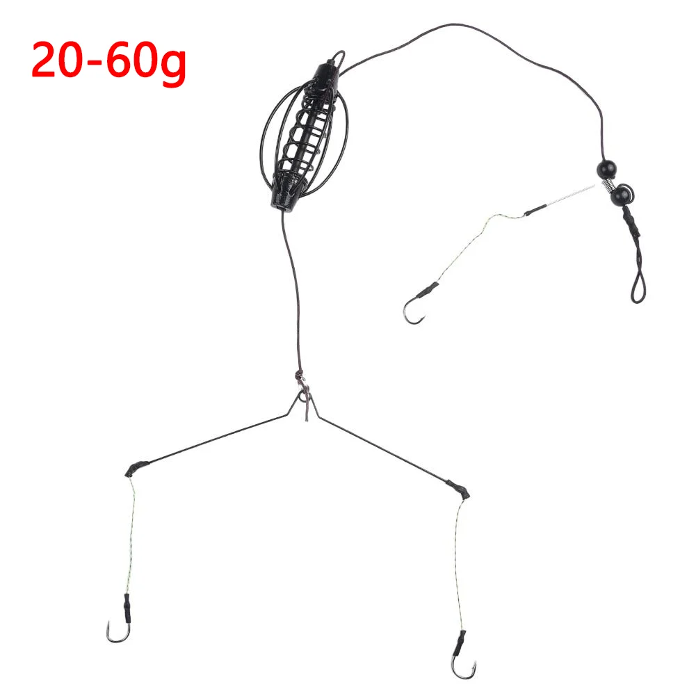 Bait Carp Fishing Feeder Fishing Baits Cages Hook Rig Set Hollow Sinker ...