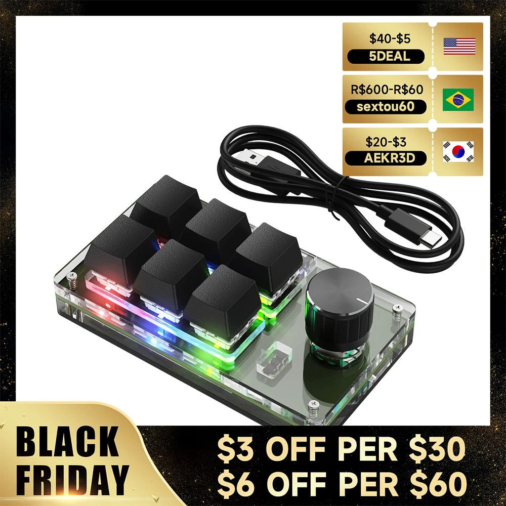 Programming Macro Gaming Usb Custom Keyboard Bt Volume Button Knob