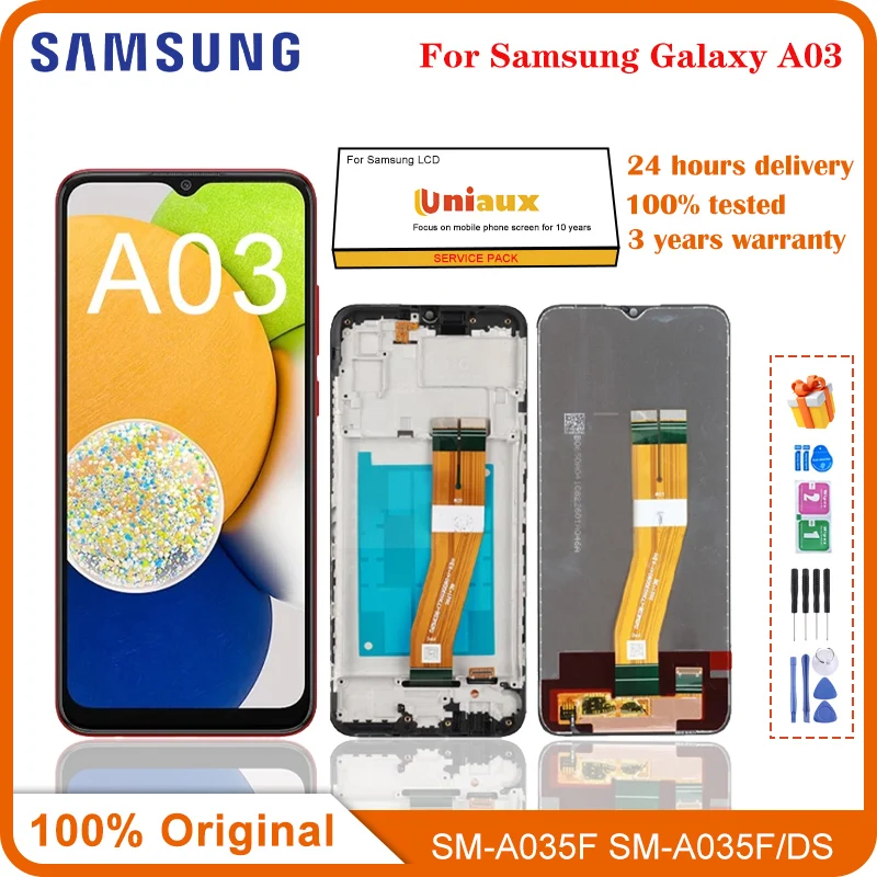 Pantalla LCD Original de 6,5 pulgadas para Samsung Galaxy A03 A035F, montaje de digitalizador ...
