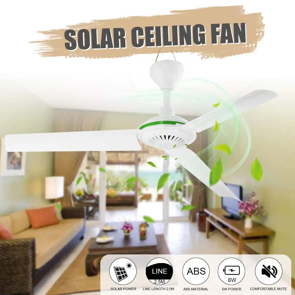 Environmental-friendly-12V-6W-Solar-Ceiling-Fan-Solar-Powered-Cooling ...