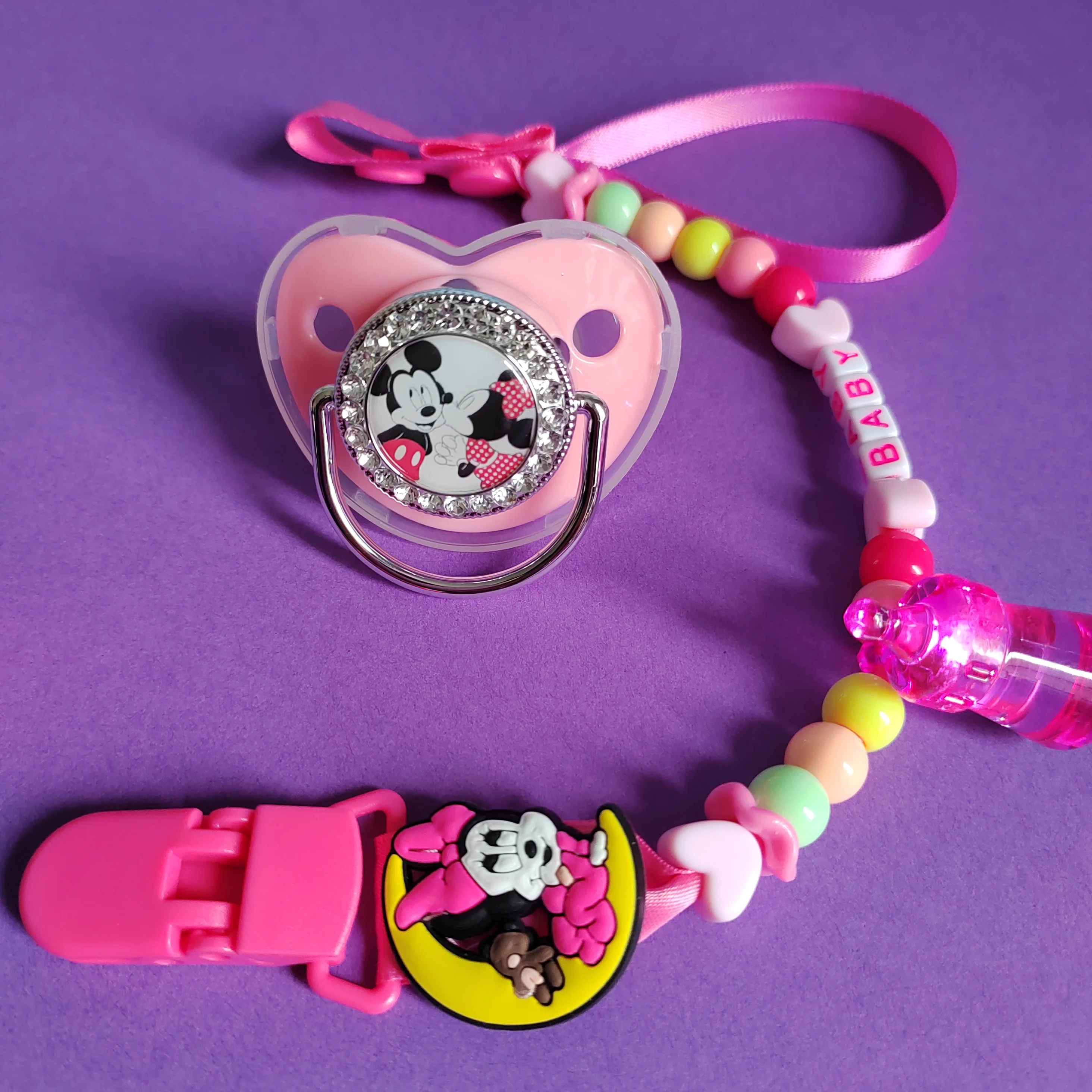 Luxury-Mickey-Mouse-Baby-Pacifier-Personalized-clip-Silicone-Fake ...