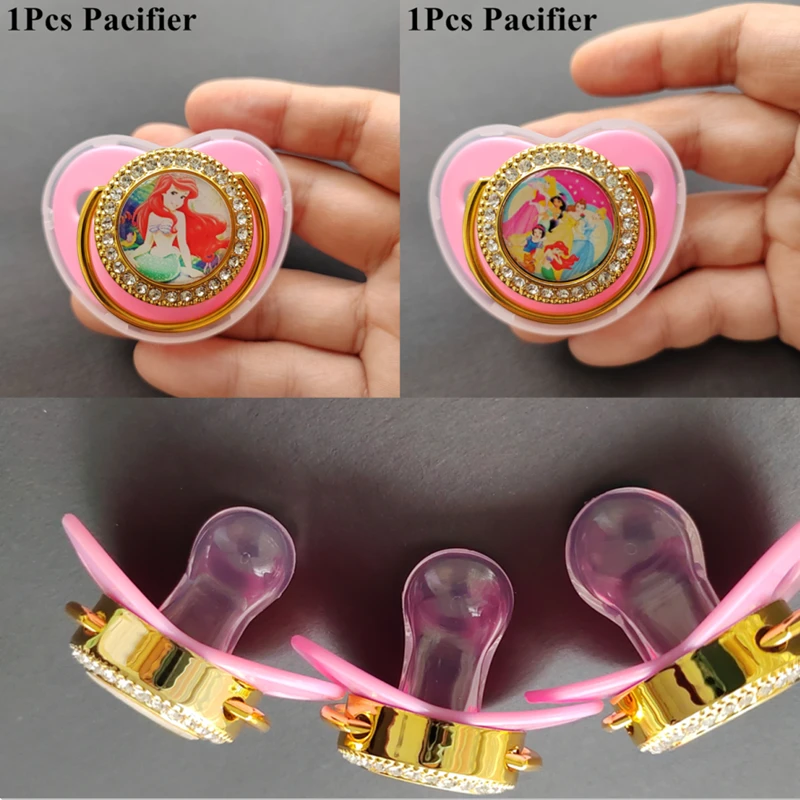 [1Pcs New Babe Girl Pacifier ] Disney Princesses Ariel Sleeping Beauty Elsa Cute Bebe Girl ...
