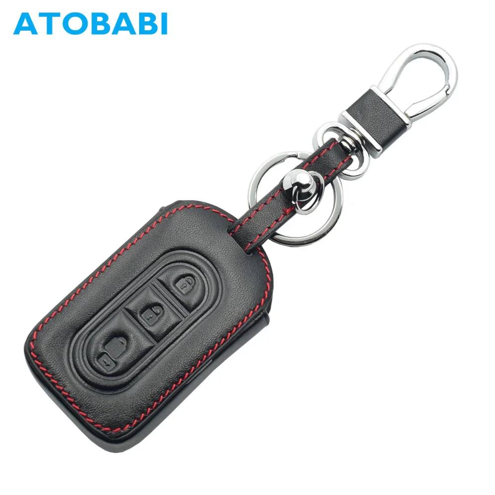 ATOBABI Leather Car Key Cases Keychain For Nissan X-trail Note NV200 ...
