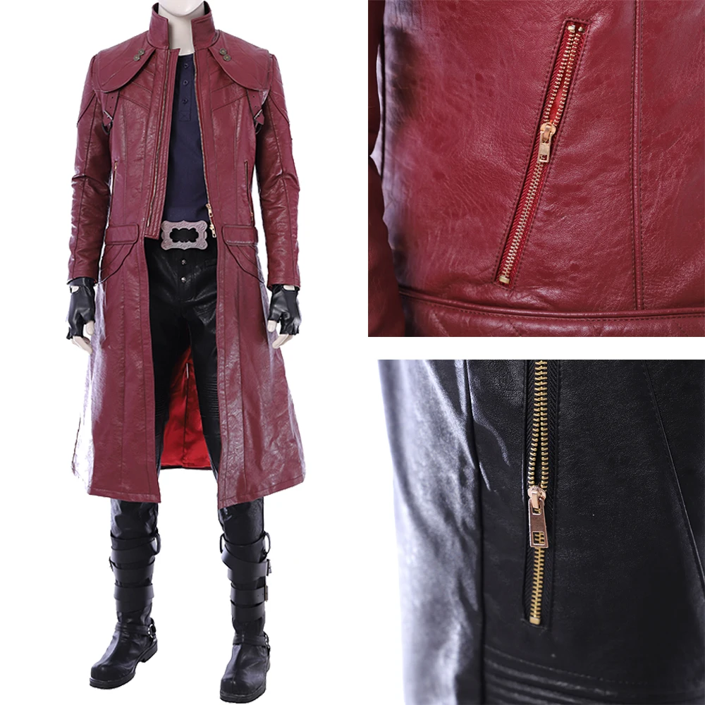 Devil-Hunter-Cosplay-Dante-Costume-Halloween-Masquerade-Red-Outfit-With ...