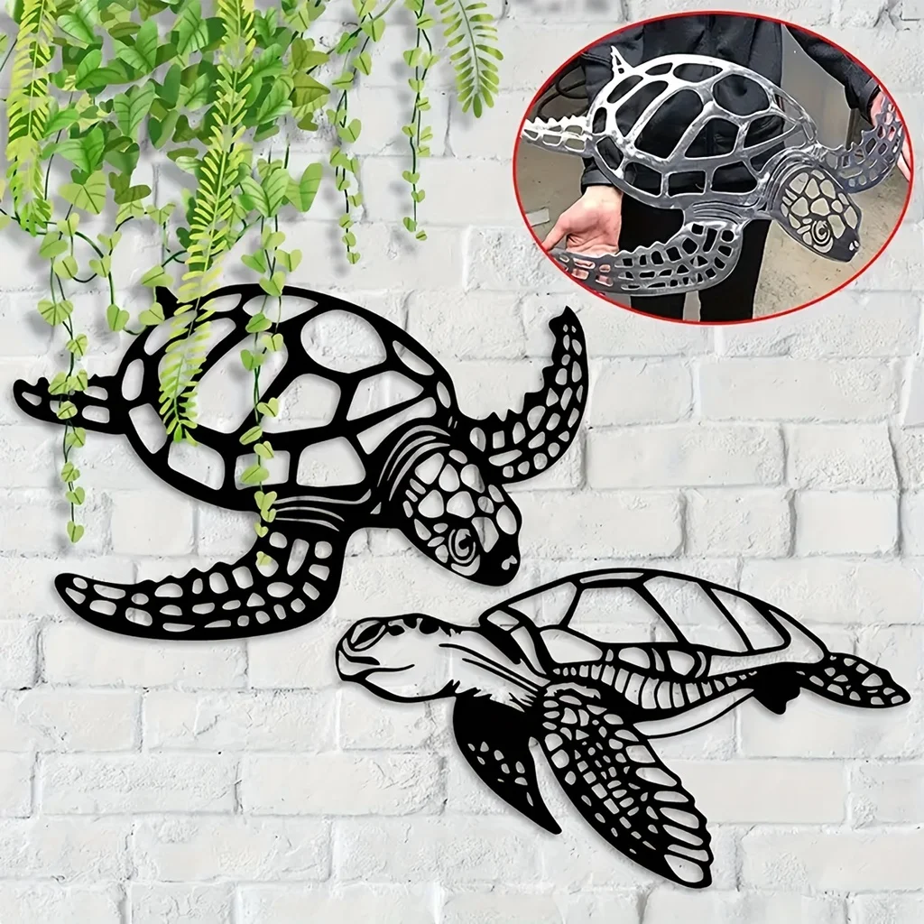 1pc-Beach-Wall-Decor-Metal-Sea-Turtle-Wall-Art-Decor-Exquisite-Black ...
