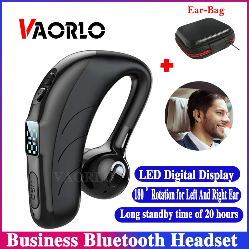 P13 Business Earphone Bluetooth 5.0 HiFi Bass Wireless Headphones Ear Hook Touch Handsfree ...