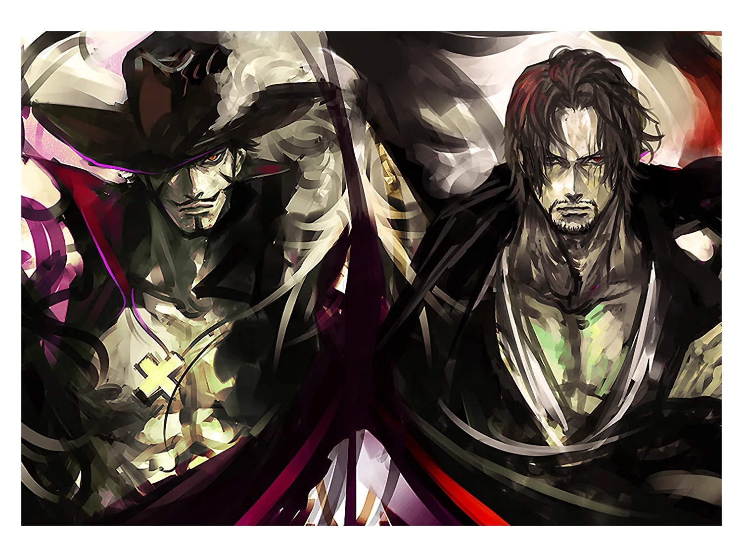 One Piece Shanks Vs Mihawk