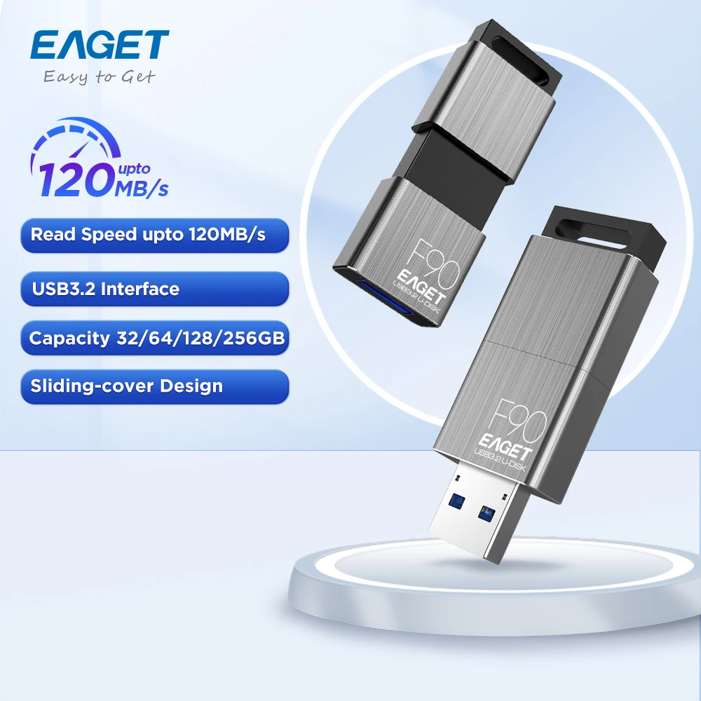 EAGET F90 USB 3.2 Flash Drive 256GB 128GB 64GB 32GB Pen Drive Creative ...