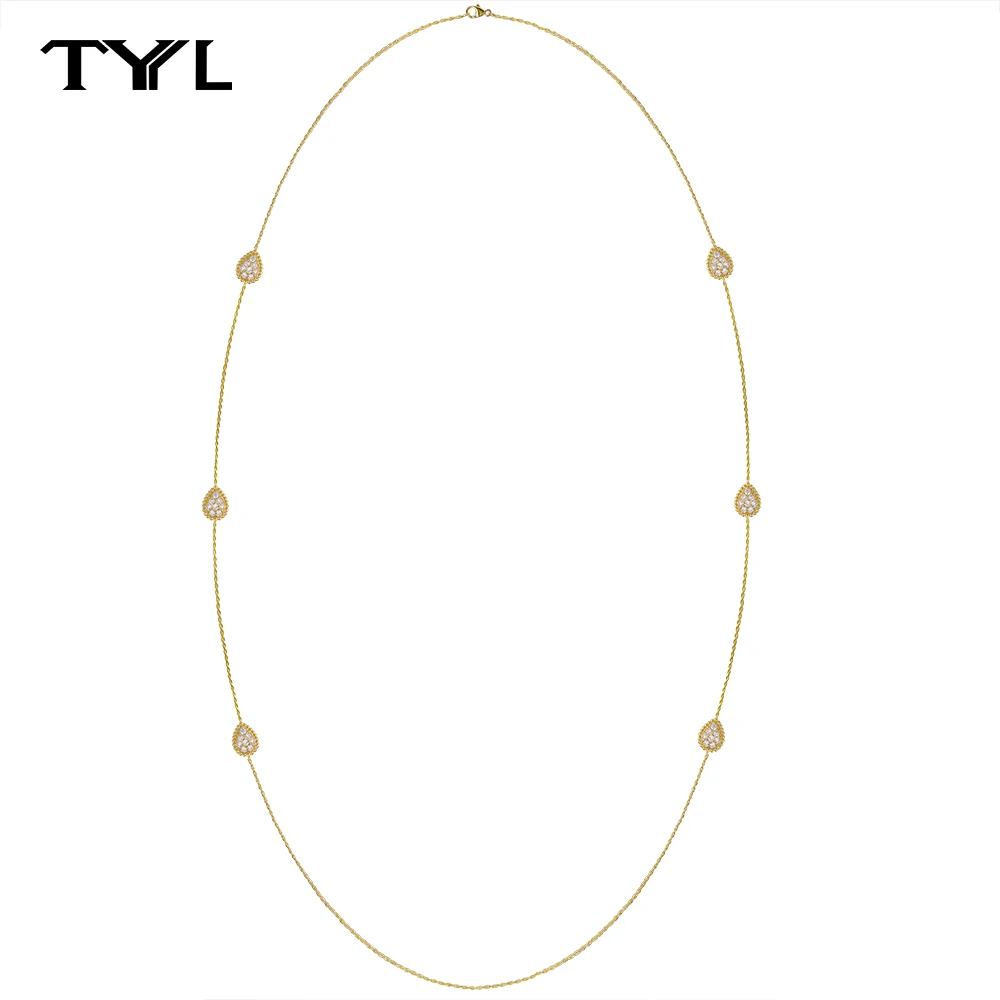 TYYL-Bohemia-Long-Necklace-Water-Drop-Pendant-for-Women-Sweater-Chain ...