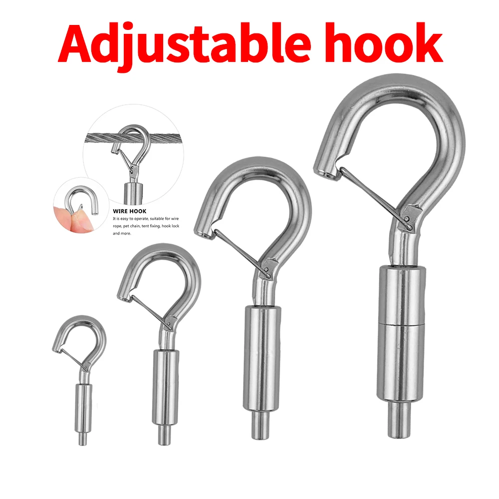 10PCS-Wire-Rope-Spring-Hook-Adjustable-Multifunction-Hook-For-Hanging ...