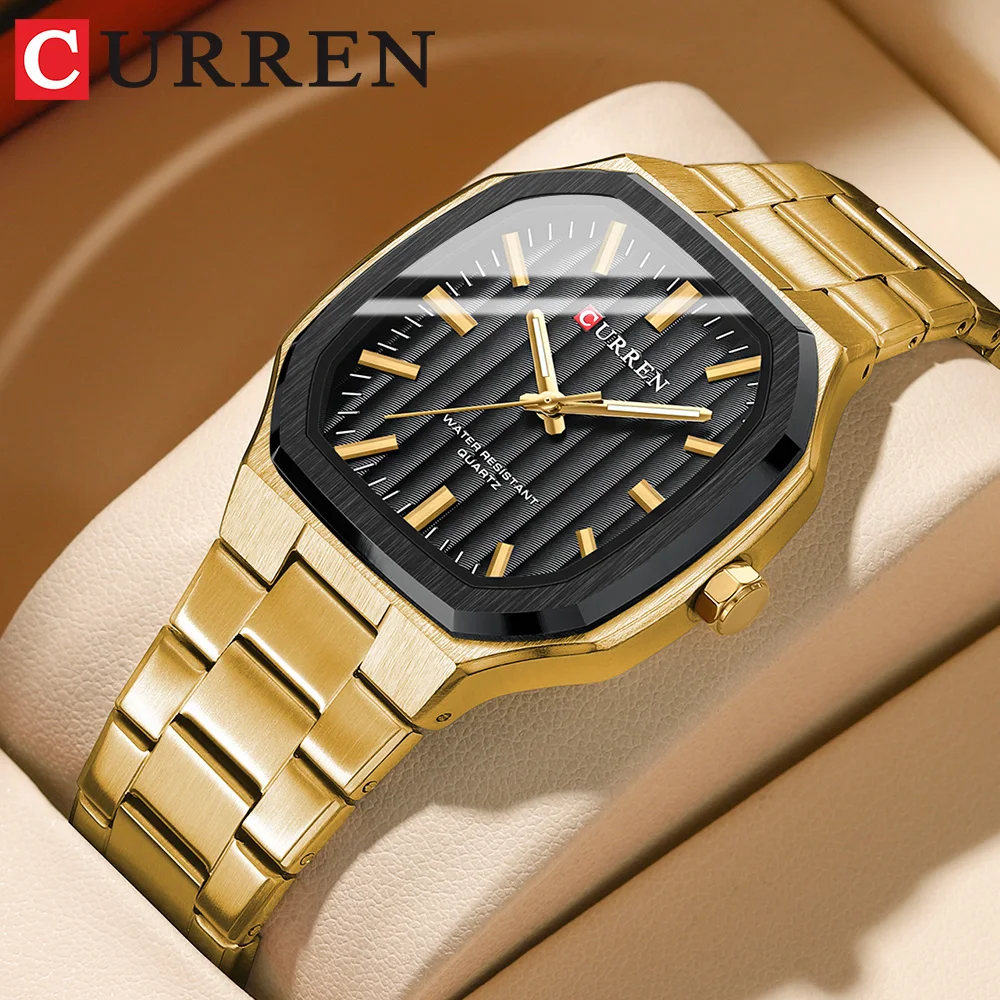 CURREN-Simple-Thin-Quartz-Wristwatch-Fashion-Design-Square-Watch-with ...