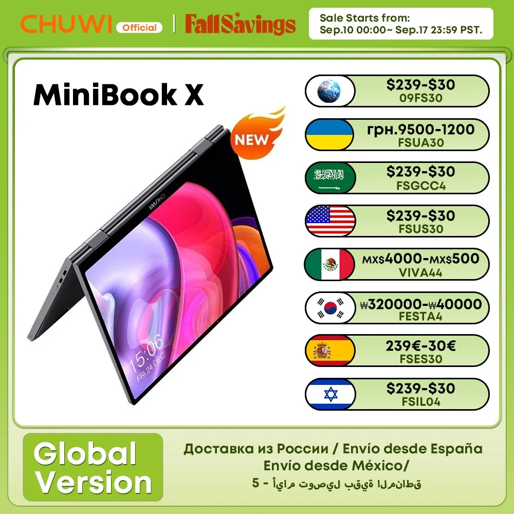 CHUWI-MiniBook-X-tableta-port-til-2-en-1-con-Intel-N100-N5100-pantalla ...
