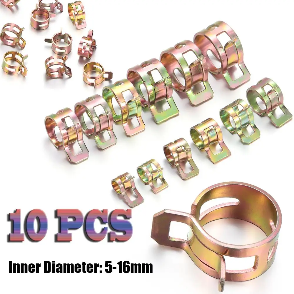 10Pcs-High-Quality-Stainless-Steel-Galvanized-Tube-Clamp-Spring-Clips ...