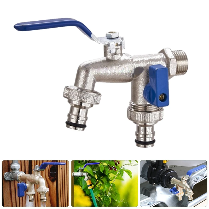 1-2-3-4-Zinc-Alloy-Double-Head-Water-Faucet-Water-Splitter-Connector ...