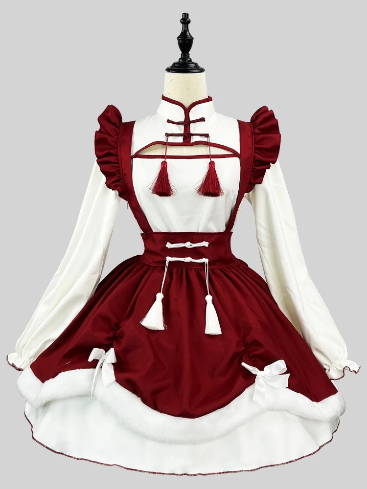 Anime Girl In A Red Victorian Dress