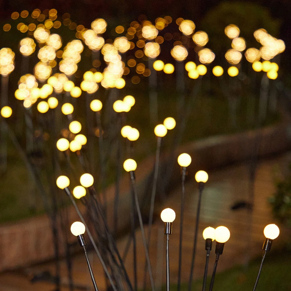 70cm Solar Starburst Swing Light IP65 Waterproof Firefly Decoration ...