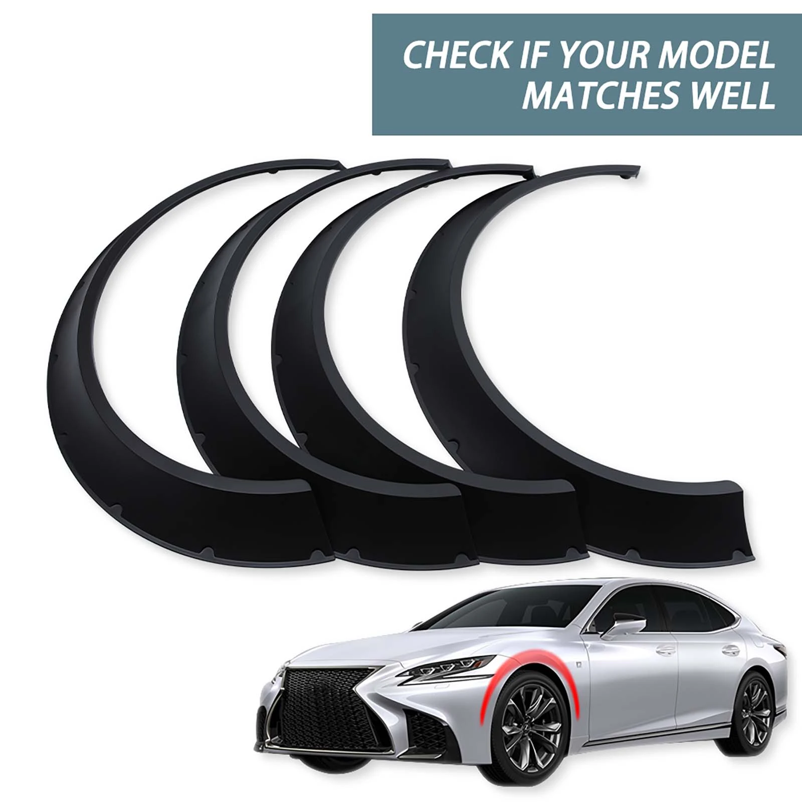 4Pcs/Set Universal Flexible Car SUV Off road Fender Flare Wheel Arch ...