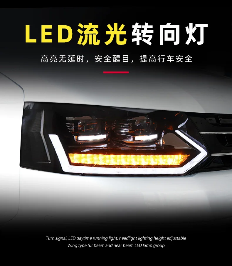 Car Lights for VW Multivan T5 LED Headlight Projector Lnes 2014-2019 ...