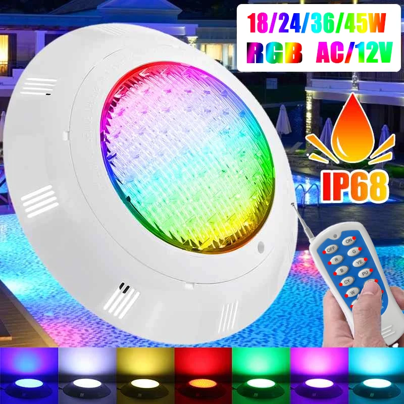 Ac12v 18w Rgb Swimming Led Pool Lights Underwater - 18/24/36/45w Swimming Pool - Aliexpress