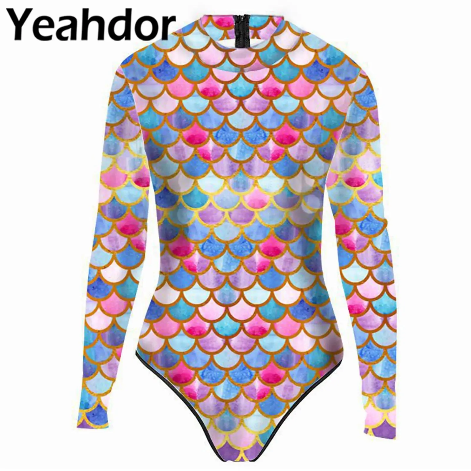 One-Piece-Swimsuit-Swimwear-Rash-Guard-Beachwear-Swimwear-Leotard-Fish ...