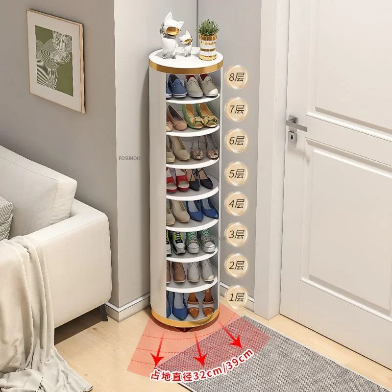 Modern Round 360 Rotating Shoe Cabinet Home Entry Door Multi Layer Shoe Rack Dustproof Light Luxury Storage Cabinet Wall Side AliExpress