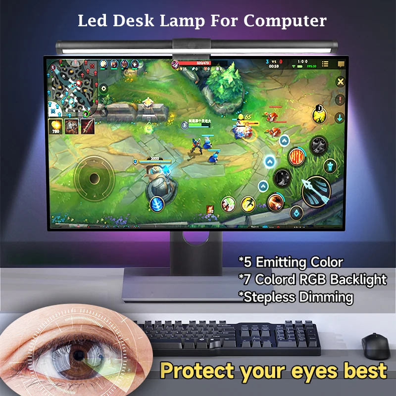 Lâmpada de mesa led para computador pc eyecare stepless escurecimento ...