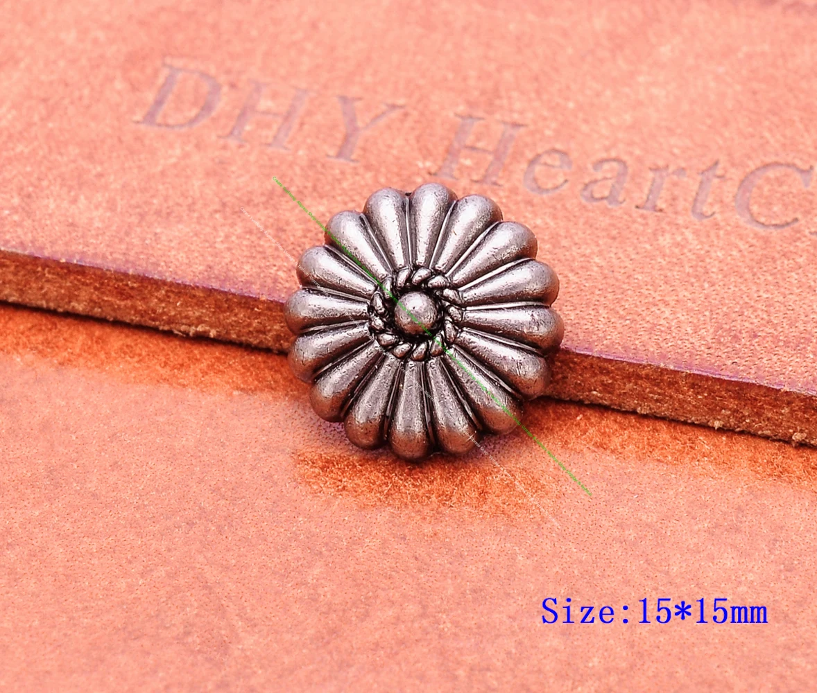 50X-15Mm-Antique-Sliver-Floral-Leathercraft-Leather-Belt-Bracelet ...