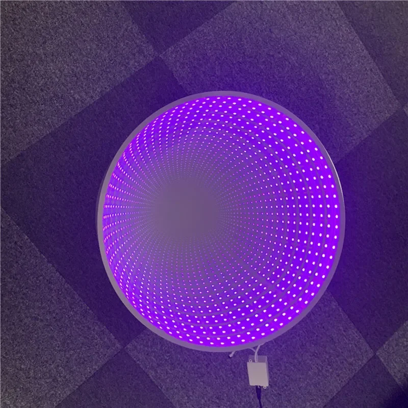 Round-Wall-Infinity-Mirror-Art-Makeup-Standing-Desk-Living-Room-Home ...