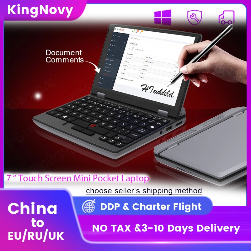 Kingnovy Mini Pocket Laptop 7 Inch Touch Screen J4105 J4125 12gb Ddr4 Max 2tb Windows 11 ...