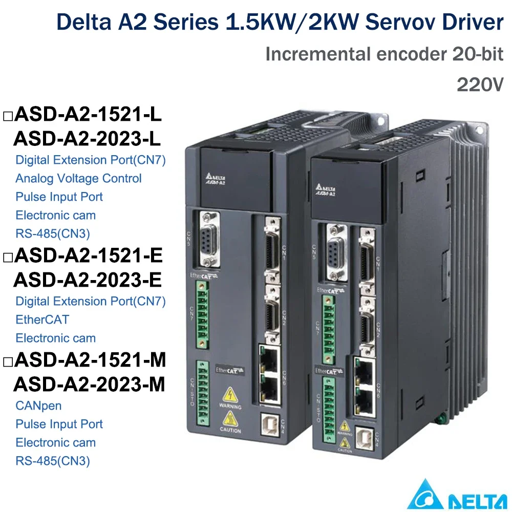 Delta A2 1.5KW 2KW AC Servo Driver ASD-A2-1521-L/E/M ASD-A2-2023-L/E/M ...