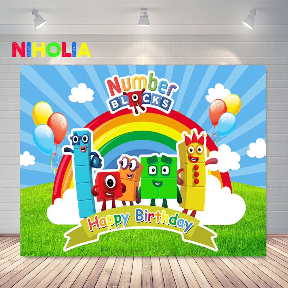 Niholia Numberblocks Photography Backdrop Kids 1st Birthday Baby Shower ...
