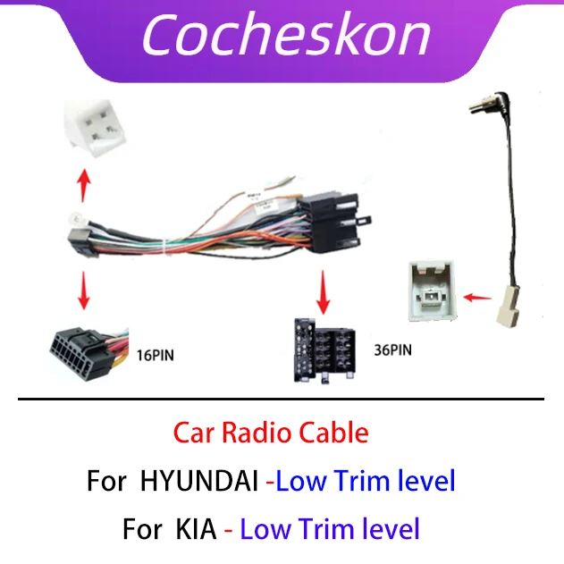 Car-Radio-Cable-16pin-Power-Wire-Harness-Adapter-For-KIA-Carens-Picanto ...