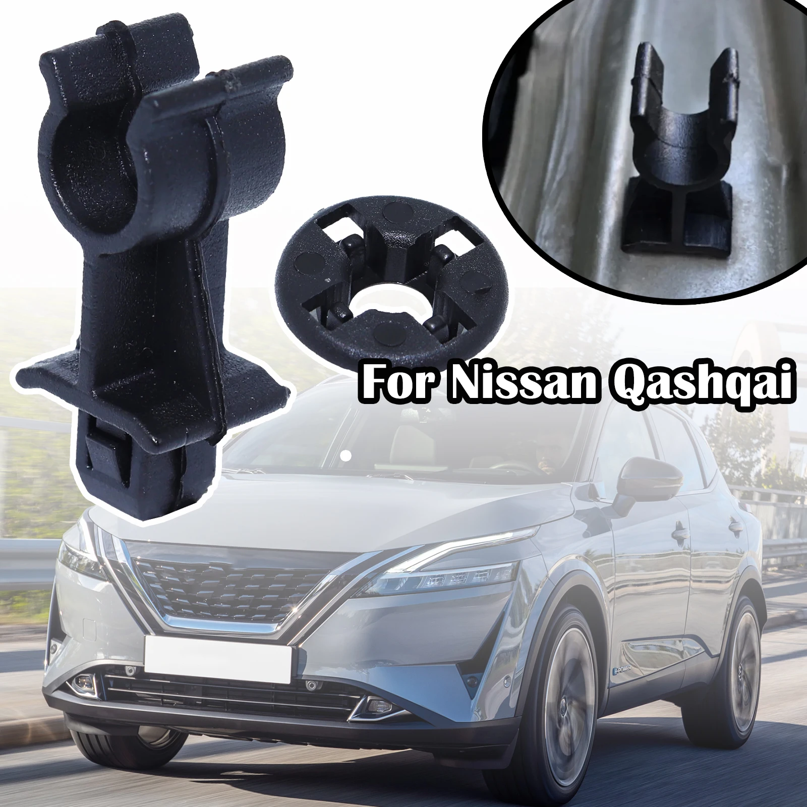 Retainer-Clip-Set-Bonnet-Hood-Support-Prod-Rod-Clamp-Holder-For-Nissan ...