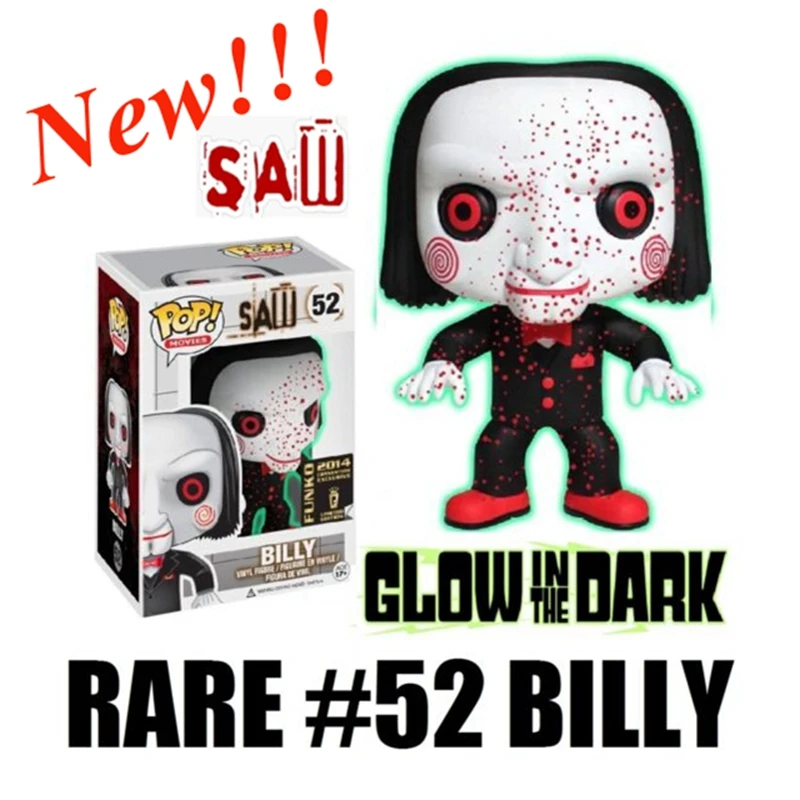 FUNKO POP MOVIES SAW Toys BILLY #52 Luminous Vinyl Doll Action Figures ...