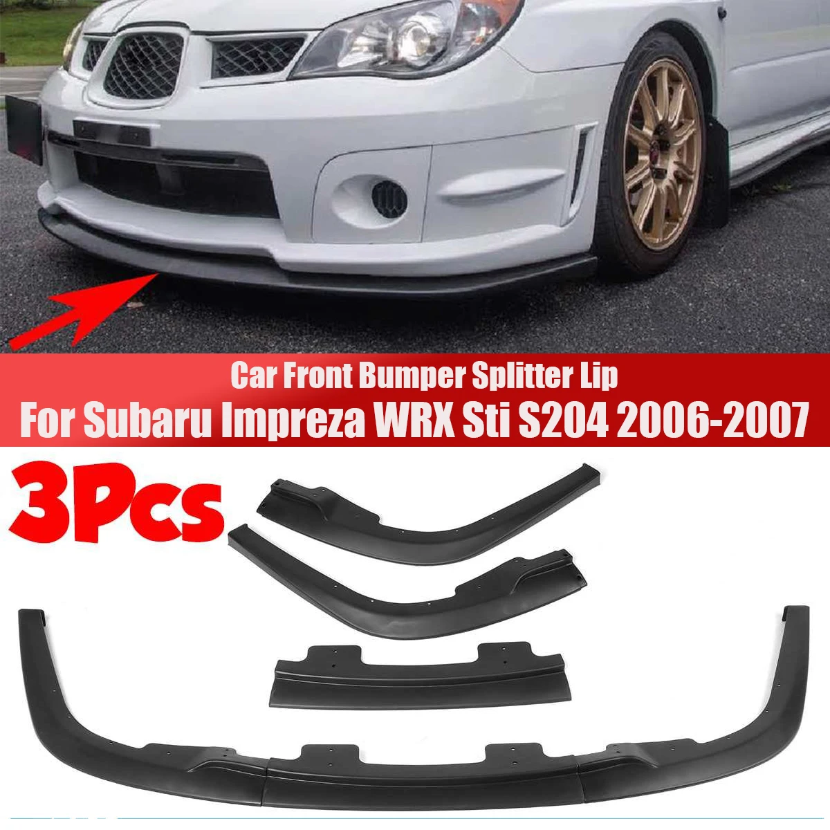 3pcs-Car-Front-Bumper-Splitter-Lip-Spoiler-Splitter-Deflector-Lips ...