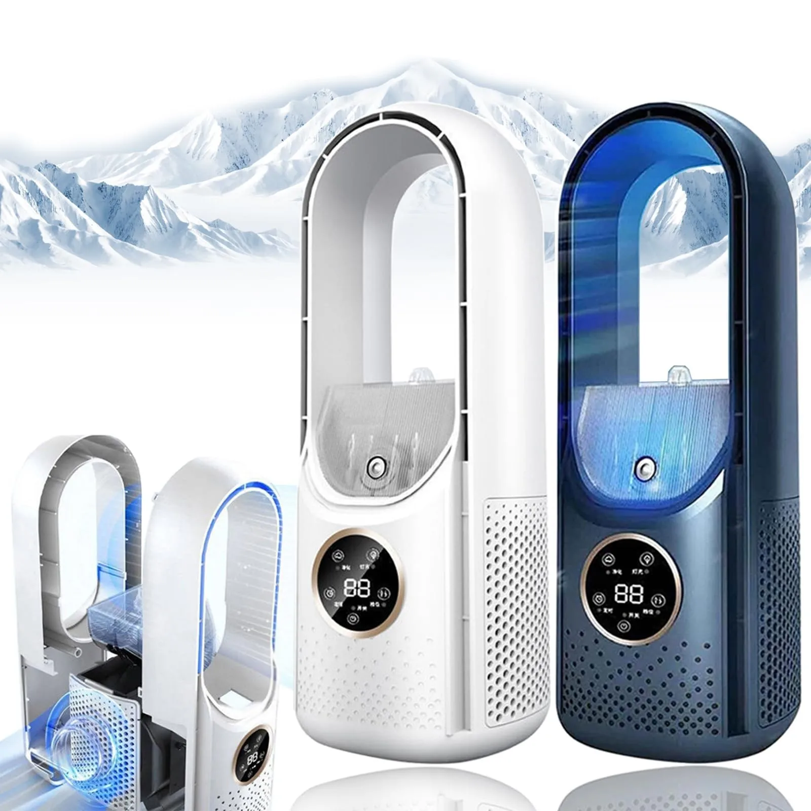 Bladeless-Desk-Fan-2-In-1-Water-Misting-Fan-Small-Bladeless-Fan-With-6 ...