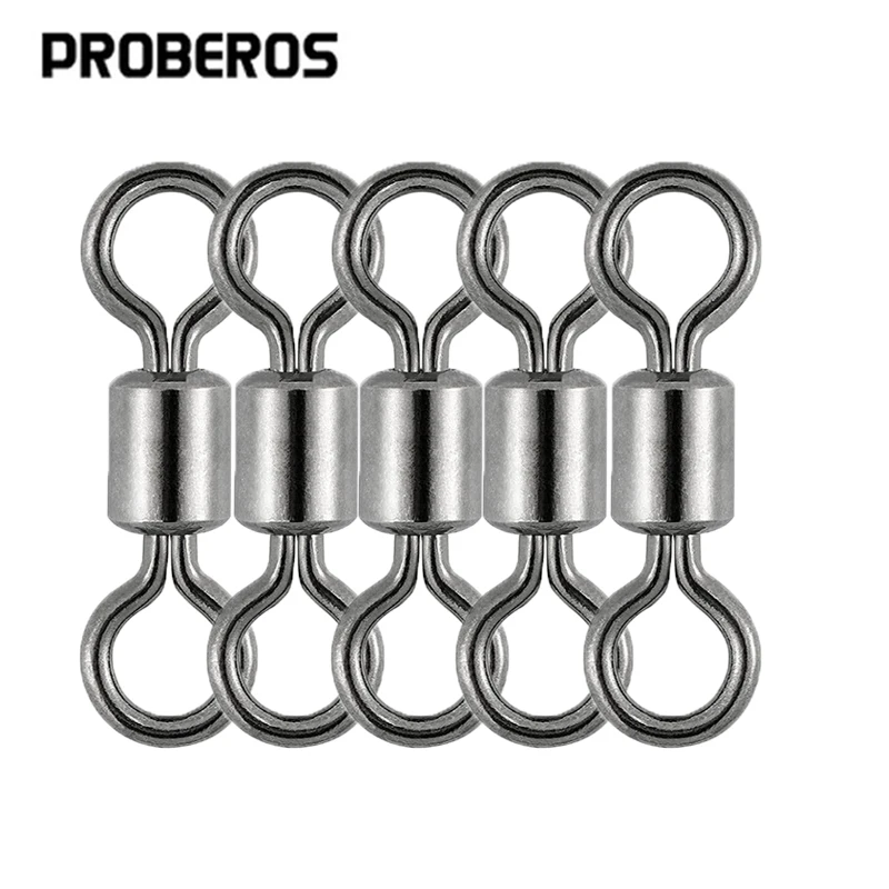 PRO-BEROS-50Pcs-Fishing-Swivel-Sizes-Solid-Connector-Ball-Bearing-Snap ...